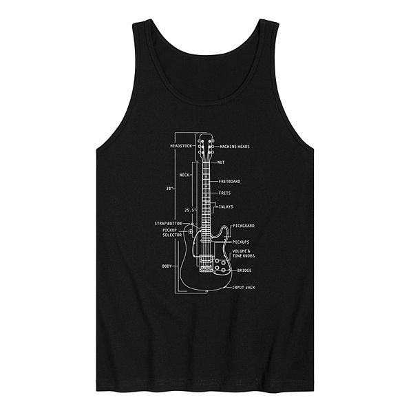Men's Guitar Diagram Tank Top