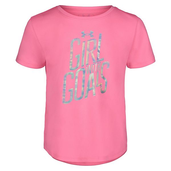 Girls 4-6 Under Armour "Girl With Goals" Short Sleeve Graphic Tee