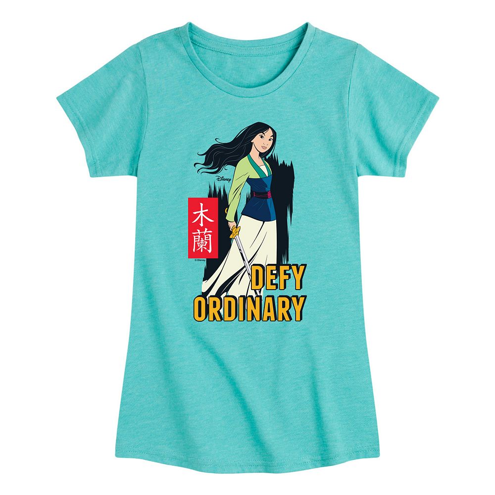 Disney's Girl Long Sleeve Mulan Defy Ordinary Tee
