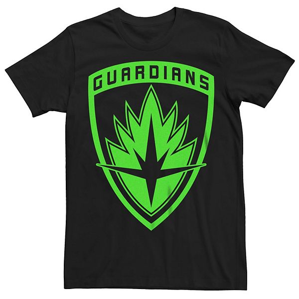 Men's Marvel Guardians Of The Galaxy Neon Green Crest Shield Graphic Tee