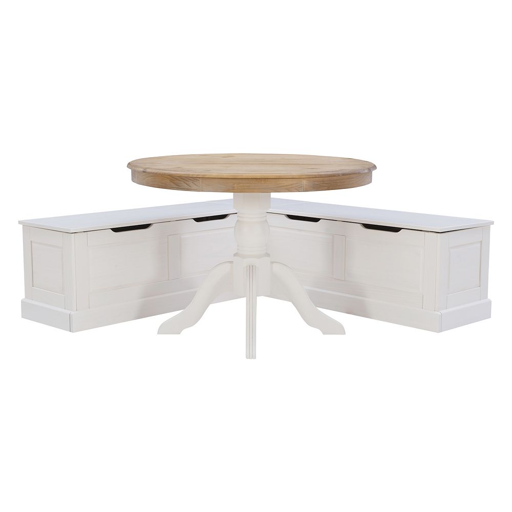 Linon Tobin Backless Corner Nook Set