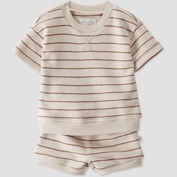 Baby Little Planet by Carter's Organic Cotton Striped Top & Bottoms Set