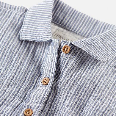 Baby Girl Little Planet by Carter's Organic Cotton Striped Button-Front ...