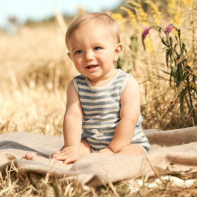 Baby Little Planet by Carter's Striped Organic Cotton Bubble Romper