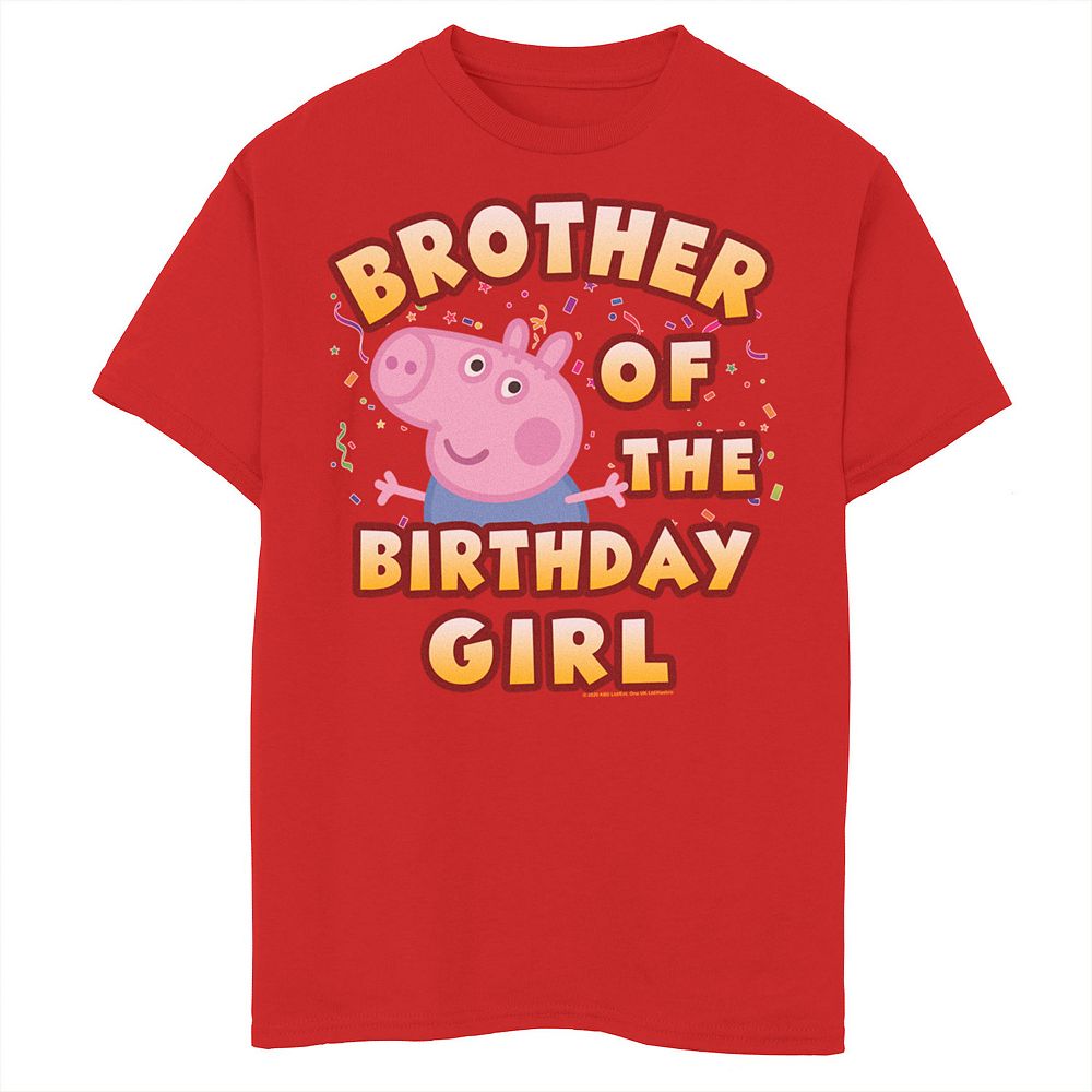 Boys 8-20 Peppa Pig Brother Of The Birthday Girl Tee