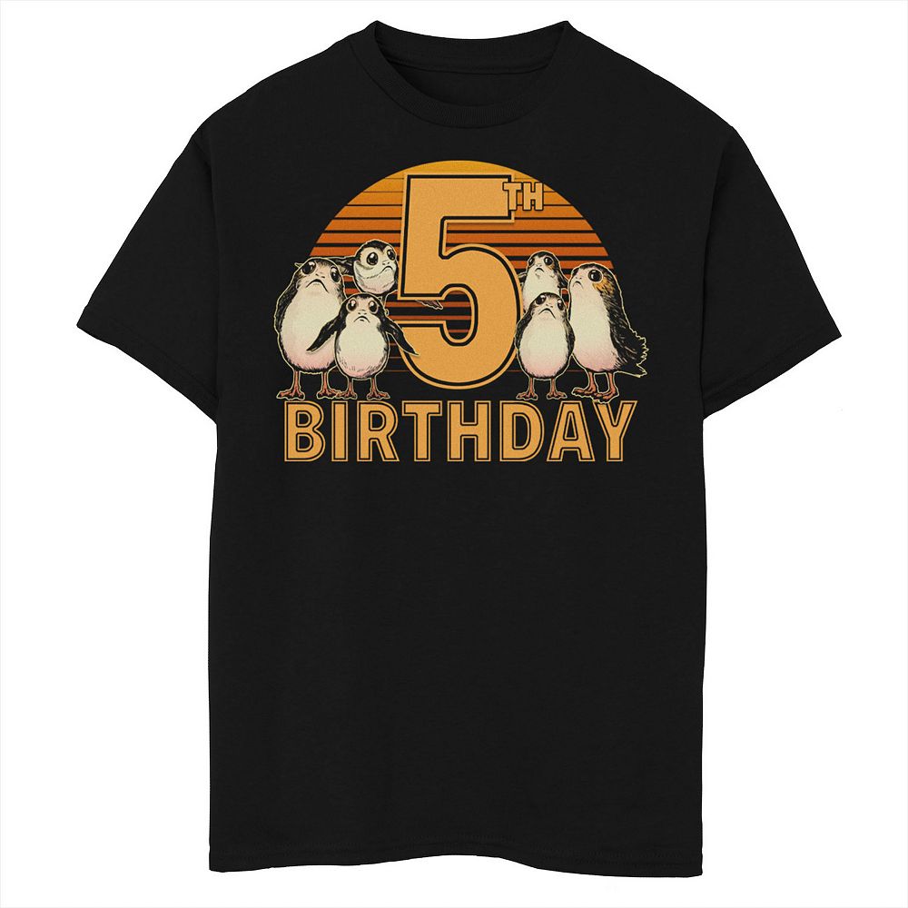 Boys 8-20 Star Wars: The Last Jedi Retro Porg 5th Birthday Husky Tee
