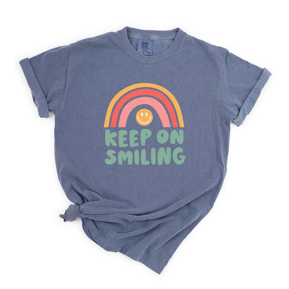 Keep On Smiling Rainbow Garment Dyed Tees