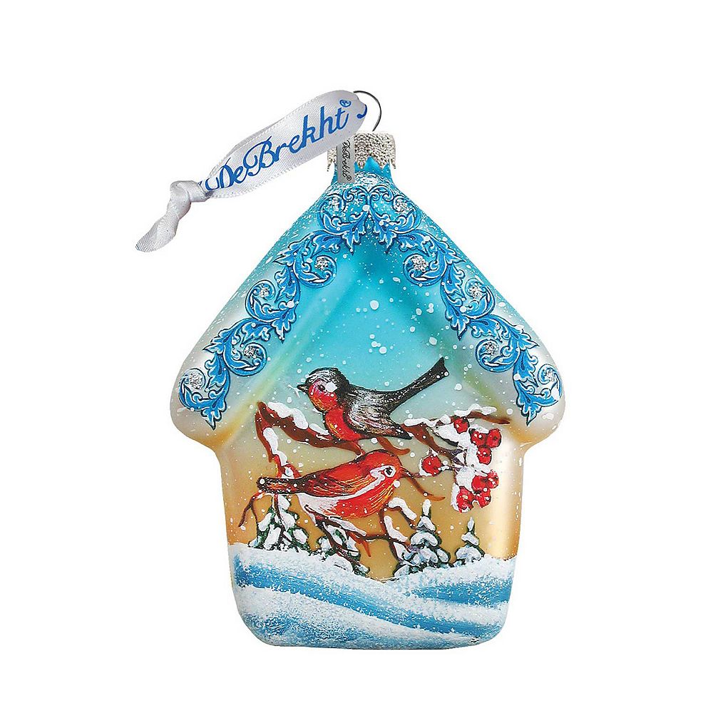 Designocracy Red Robin House Mercury Glass Ornament by G. DeBrekht ...