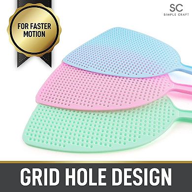Simple Craft 3 Pack Fly Extra Long Swatters Heavy Duty Set with Wide ...