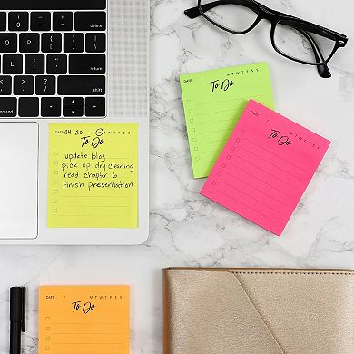 6 Pack Small To Do List Sticky Notes, Daily Planning Notepad, 6 Colors ...