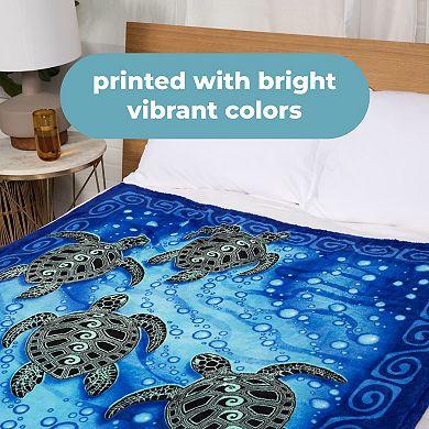 Sea Turtle Fleece Blanket For Bed, Sea Turtle Fleece Throw Blanket