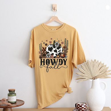 Howdy Fall Pumpkin Garment Dyed Tees