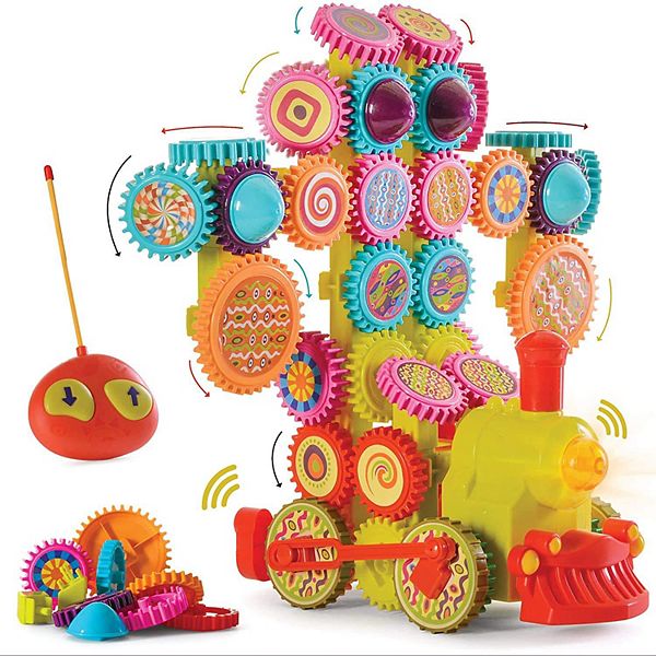 Remote Control Moving Gear Train STEM Building Toy with Lights and ...