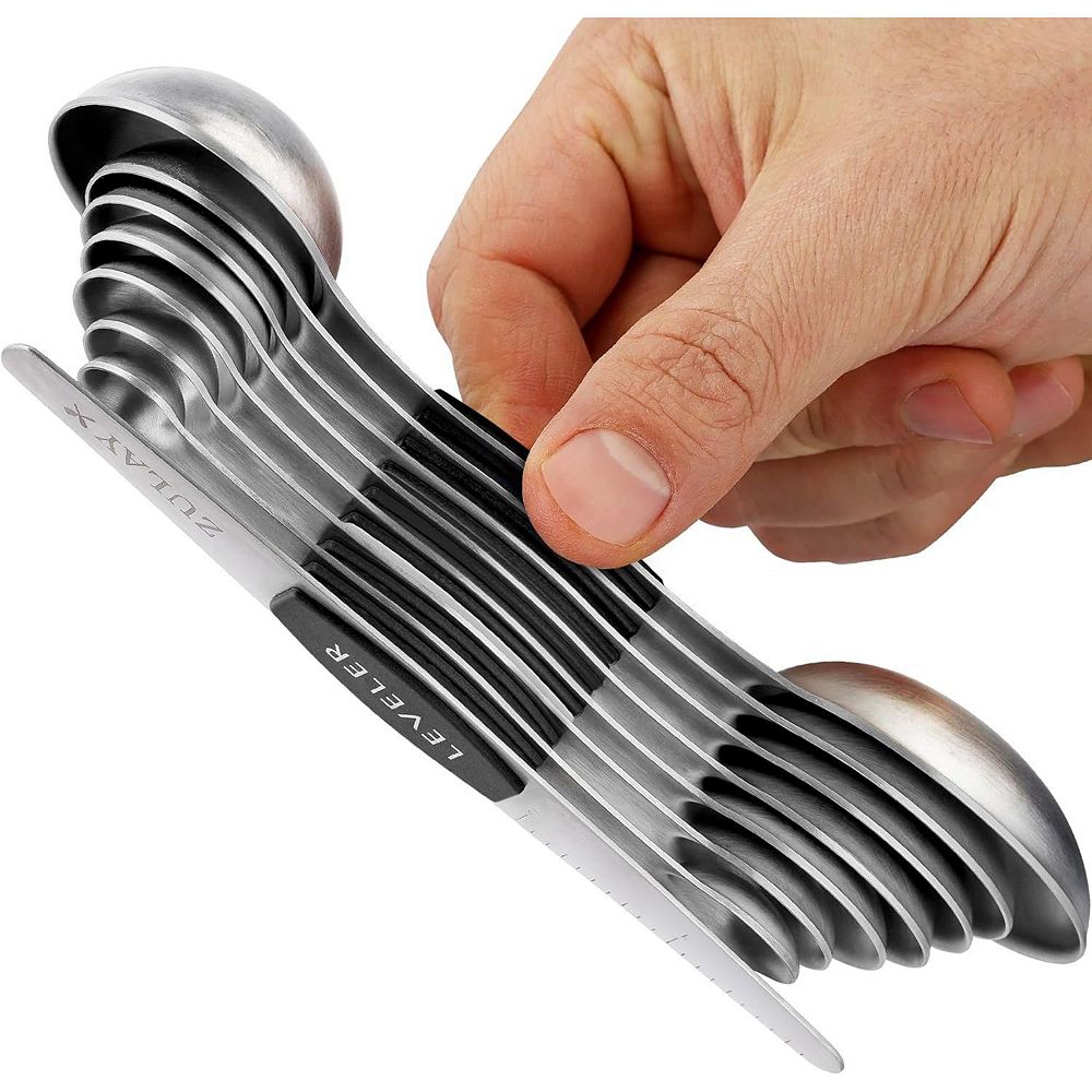 Zulay Kitchen Stackable Magnetic Spoons Set of 8