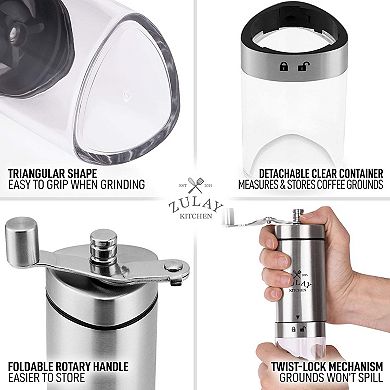 Zulay Kitchen Manual Coffee Grinder With Foldable Handle