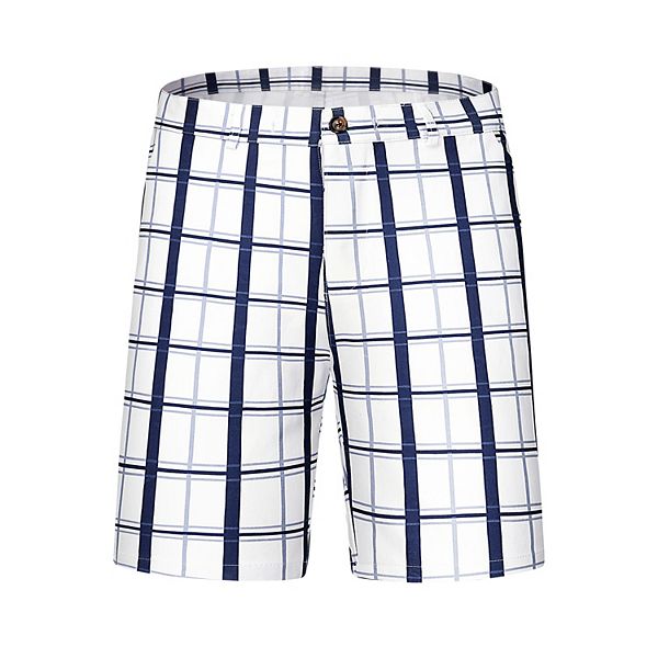 Men's Plaid Shorts Checked Regular Fit Flat Front Dress Shorts