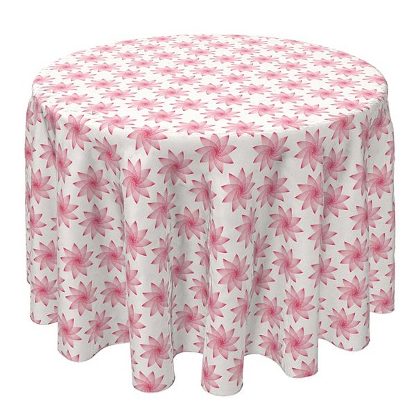 Round Tablecloth, 100% Cotton, 60 Round", Modern Pink Design Pattern