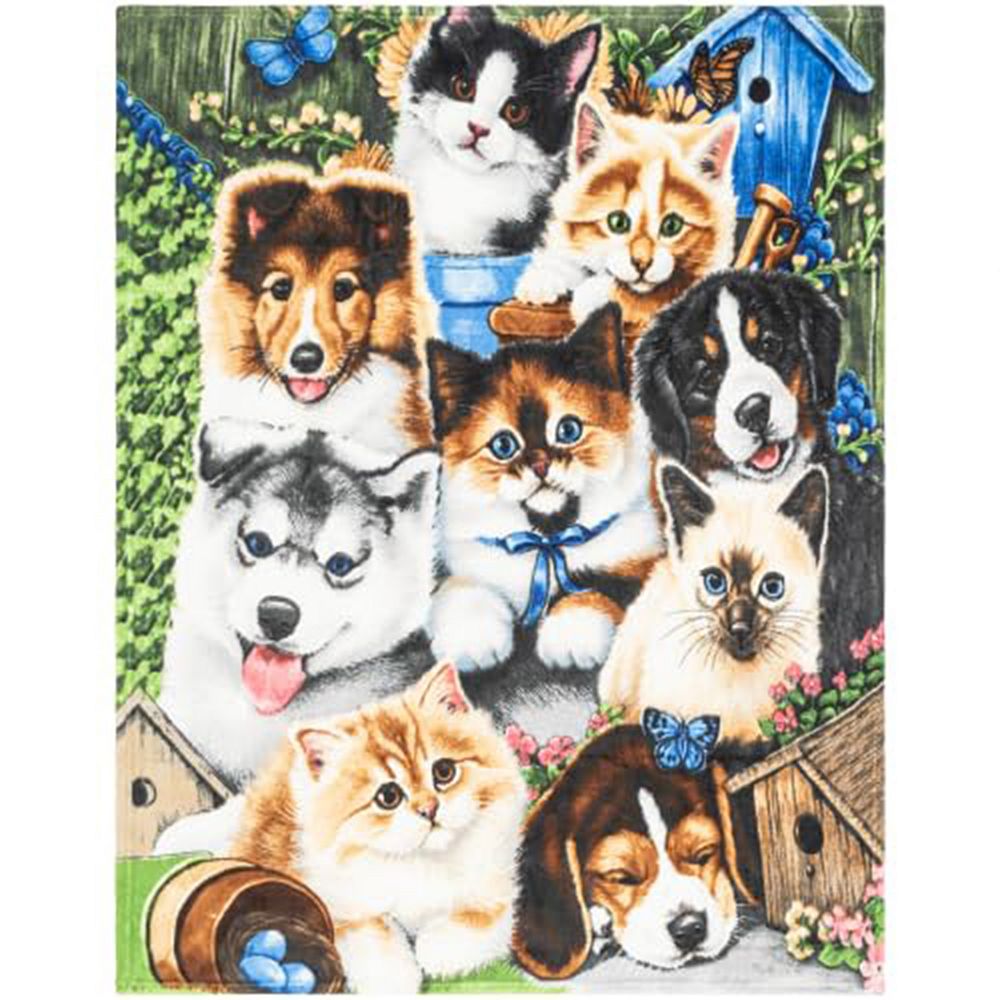 Selfie Zoo Animals Fleece Blanket For Bed, 50" X 60" Jungle Fleece Throw