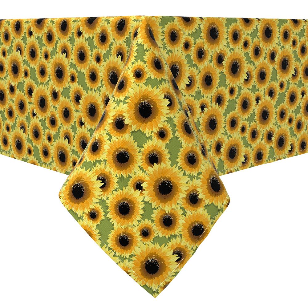Square Tablecloth, 100% Cotton, 60x60", Sunflower Bunch