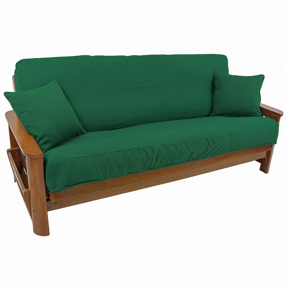 Blazing Needles Solid Twill 8 to 9-inch Full Futon Cover Set with Two ...