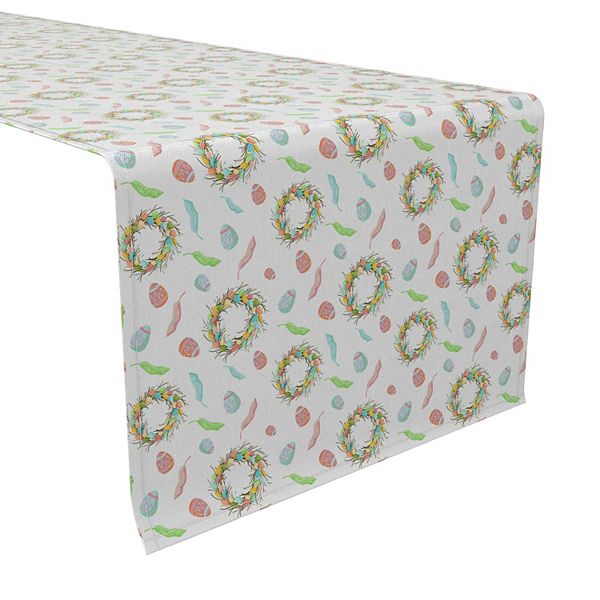 Table Runner, 100% Cotton, 16x108", Colorful Spring Easter