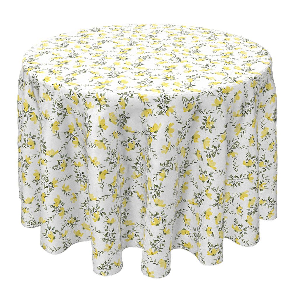 Round Tablecloth, 100% Cotton, 60 Round", Summer Backyard Floral