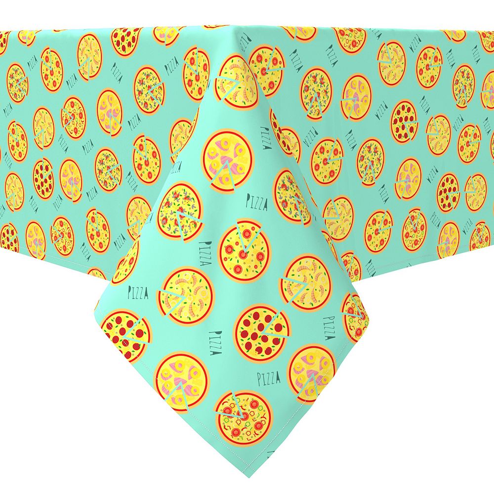 Square Tablecloth, 100% Cotton, 60x60", Pizza Pie Design