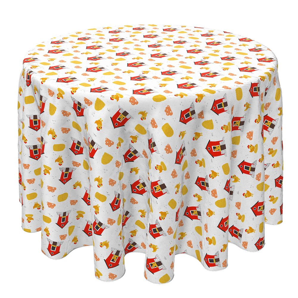 Round Tablecloth, 100% Cotton, 60 Round", Cartoon Farm