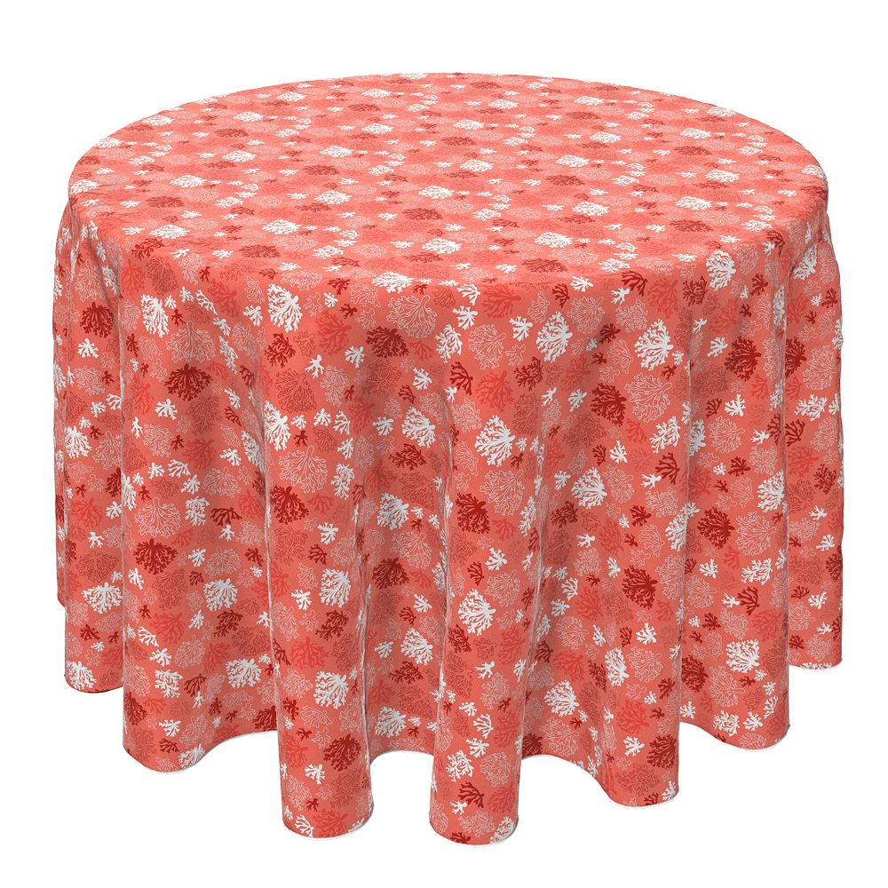 Round Tablecloth, 100% Cotton, 60 Round", Bold Seaside Coral