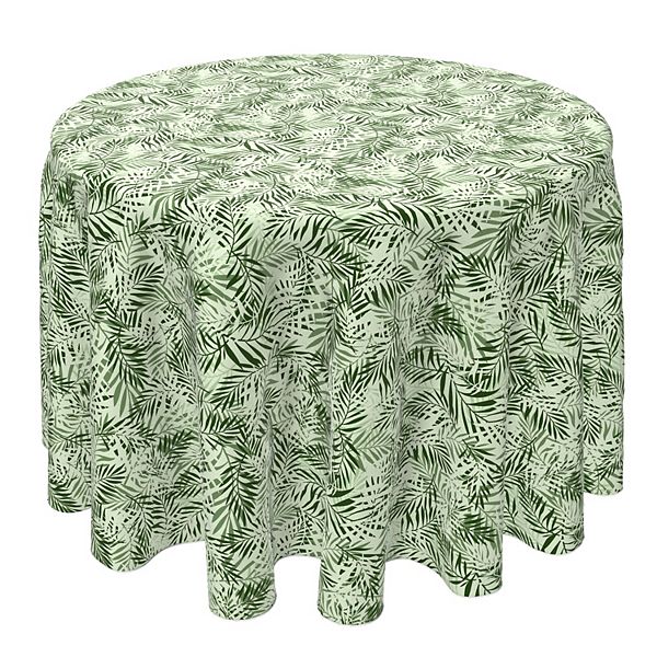 Round Tablecloth, 100% Cotton, 60 Round", Jungle Leaves