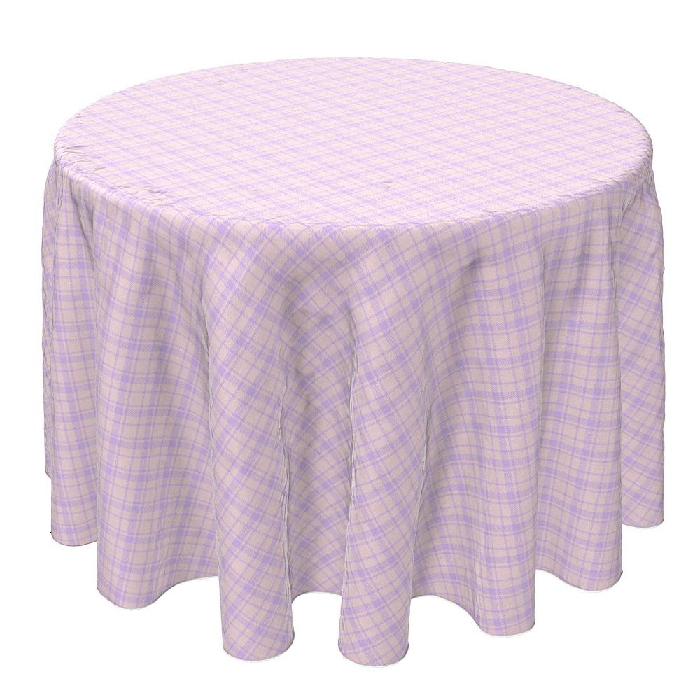 Round Tablecloth, 100% Cotton, 60 Round", Plaid 27