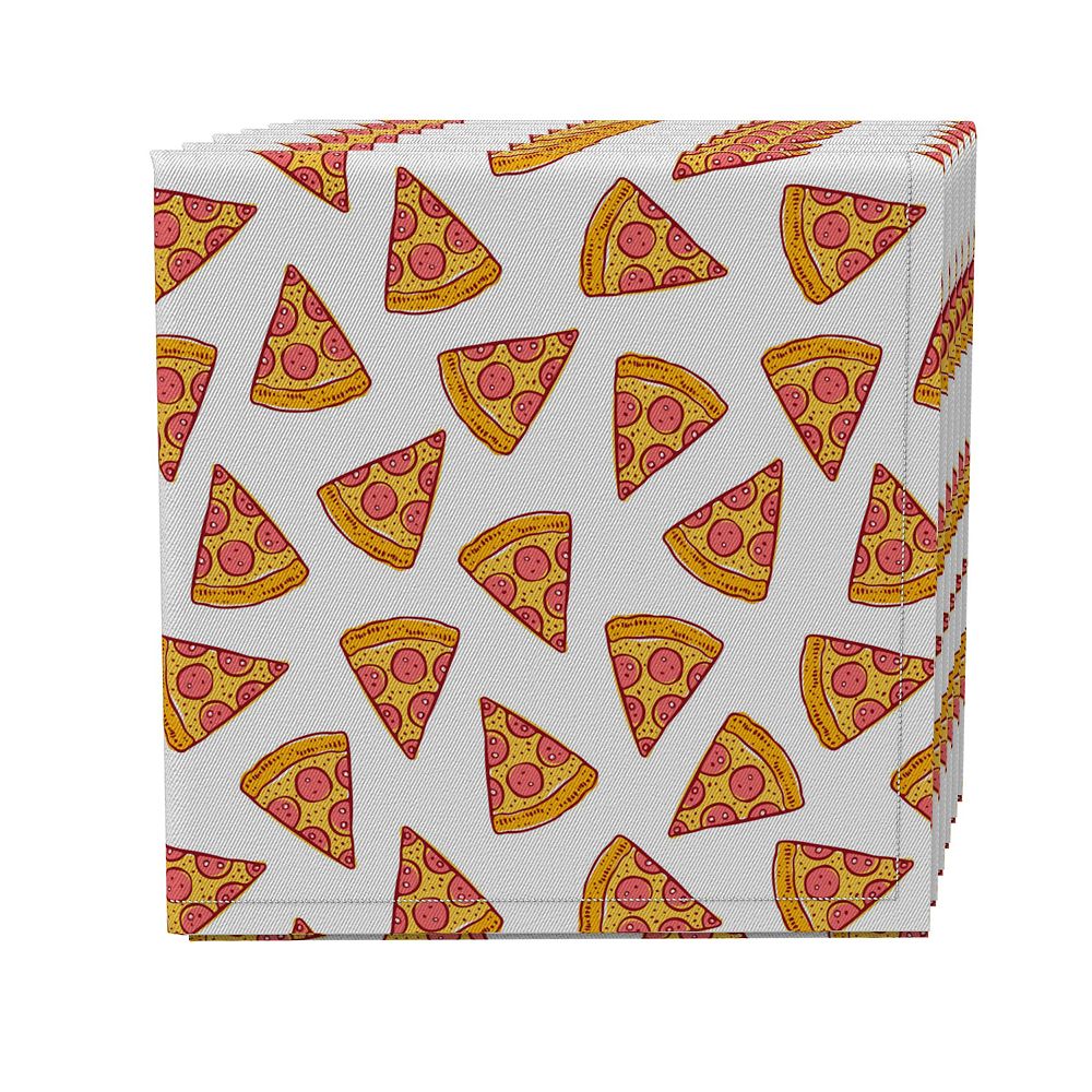 Napkin Set of 4, 100% Cotton, 20x20", Pizza Party