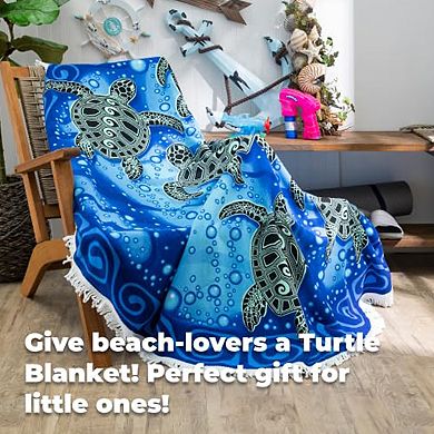 Round Beach Blanket With Fringe Microfibre Cotton Picnic Towel ...