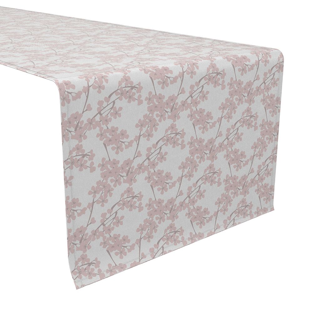 Table Runner, 100% Cotton, 16x72", Spring Blossom Branches