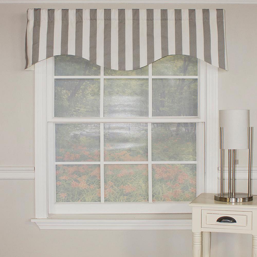 All Season Awning Style Stripe Design Valance 3" Rod Pocket