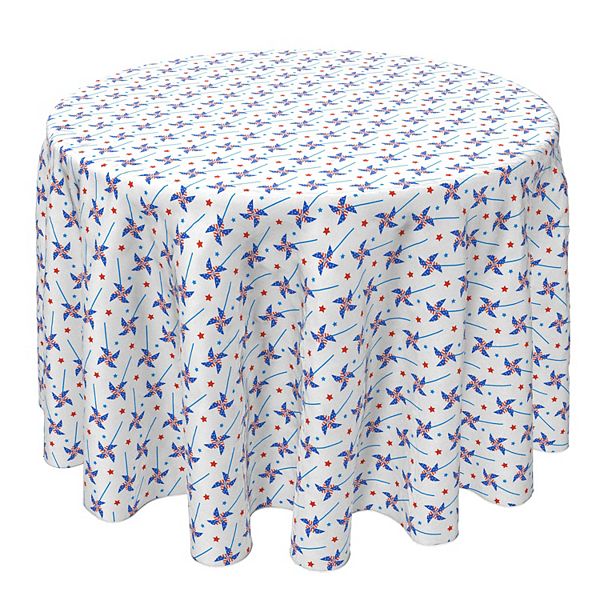 Round Tablecloth, 100% Cotton, 60 Round", Patriotic Pinwheels