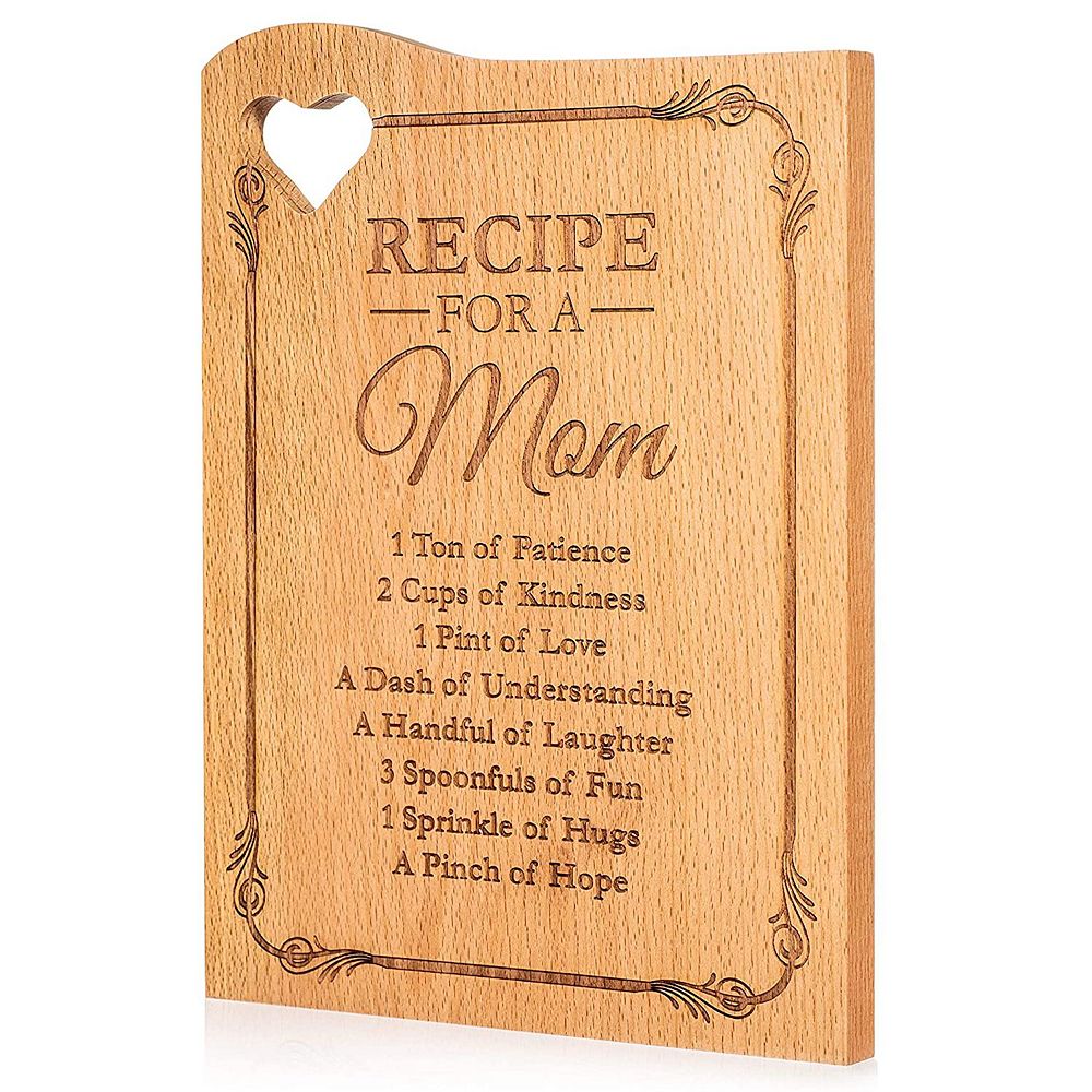 Engraved Wooden Cutting Board With Mother's Poem And Heart Shaped Cut Out