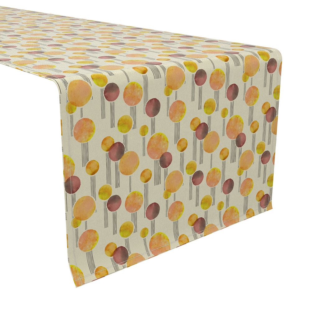 Table Runner, 100% Cotton, 16x72", Abstract Spots Pattern