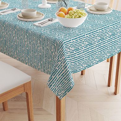 Square Tablecloth, 100% Cotton, 60x60", Brush Stroke Scribbles