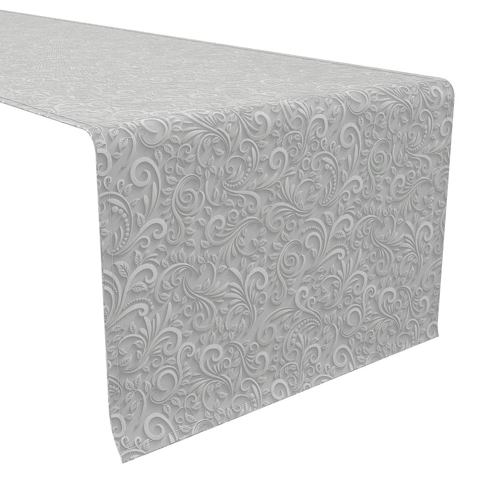 Table Runner, 100% Cotton, 16x108", Floral Vines Wedding