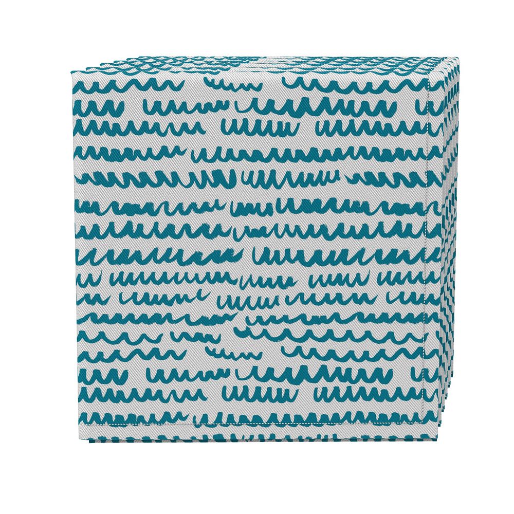Napkin Set of 4, 100% Cotton, 20x20", Brush Stroke Scribbles