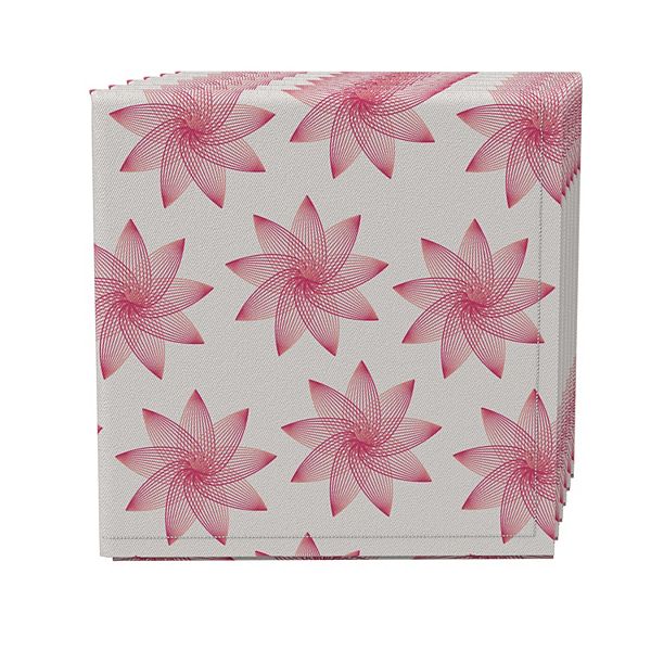 Napkin Set of 4, 100% Cotton, 20x20", Modern Pink Design Pattern