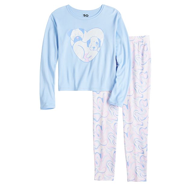 Girls 4 20 SO Cozy Top Bottoms Pajama Set in Regular Plus Size