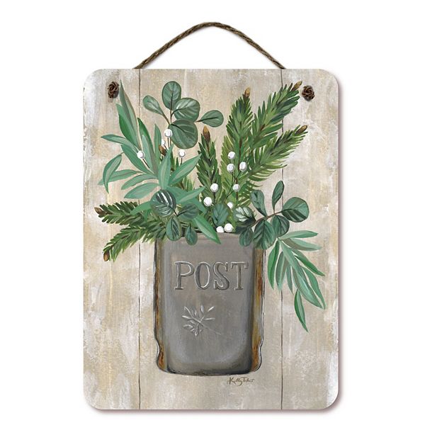 COURTSIDE MARKET Winter Mailbox Hanging Sign Wall Art