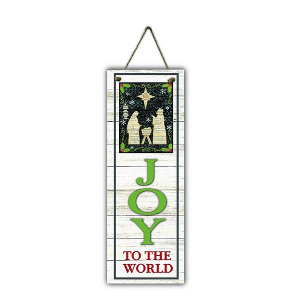 COURTSIDE MARKET The Nativity "Joy to the World" Hanging Wall Sign
