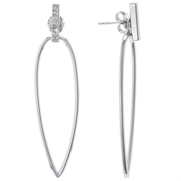 Judy Crowell Sterling Silver Textured Drop Earrings