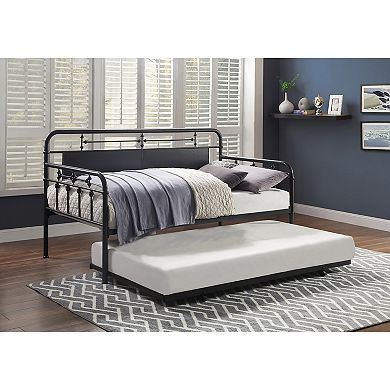 Lexicon Metal Daybed With Trundle, 41.5"Dx78.5"Wx43.5"H - Mottled Silver