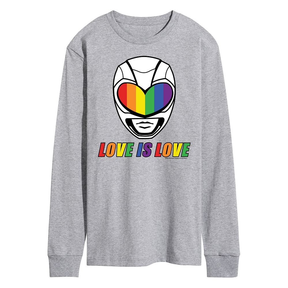 Men's Power Rangers Love Is Love Long Sleeve Graphic Tee