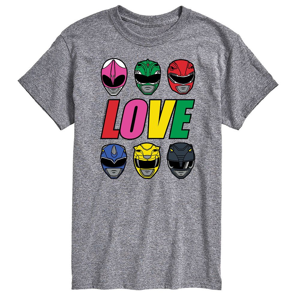 Big & Tall Power Rangers Love Rainbow Graphic Tee