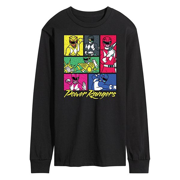 Men's Power Rangers Grid Long Sleeve Graphic Tee